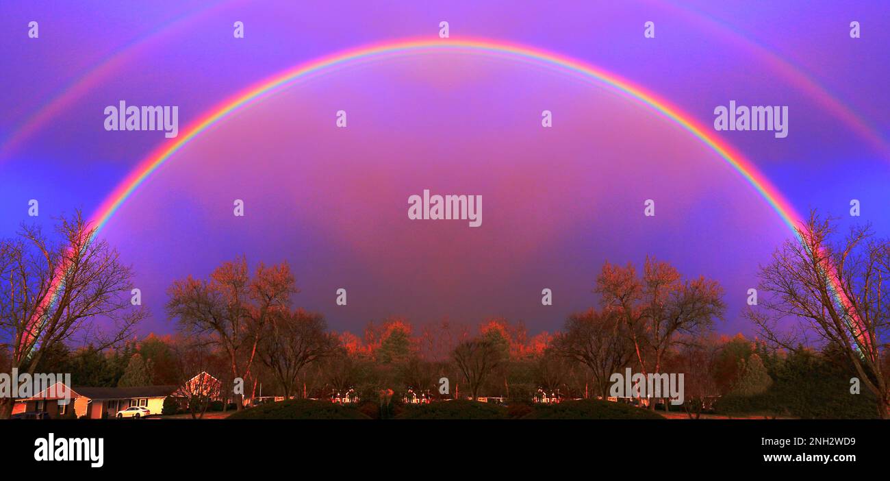 Rainbow over Stony Brook Long Island New York Stock Photo - Alamy