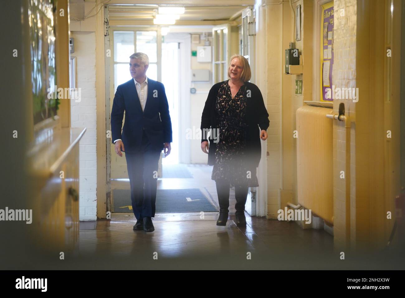Mayor of London Sadiq Khan visits his old school, Fircroft Primary School in Tooting Bec, south ...