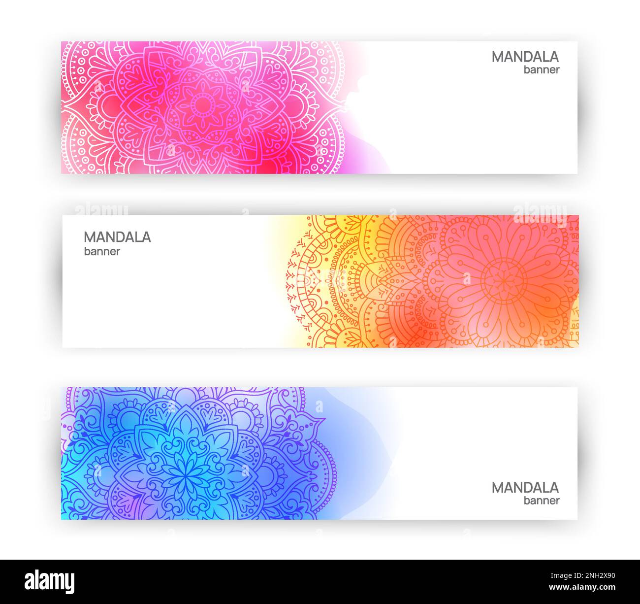 Round gradient mandala on watercolor trace background. Vector boho ...