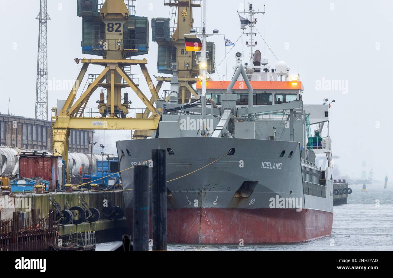 20 February 2023, Mecklenburg-Western Pomerania, Rostock: The 89-meter ...
