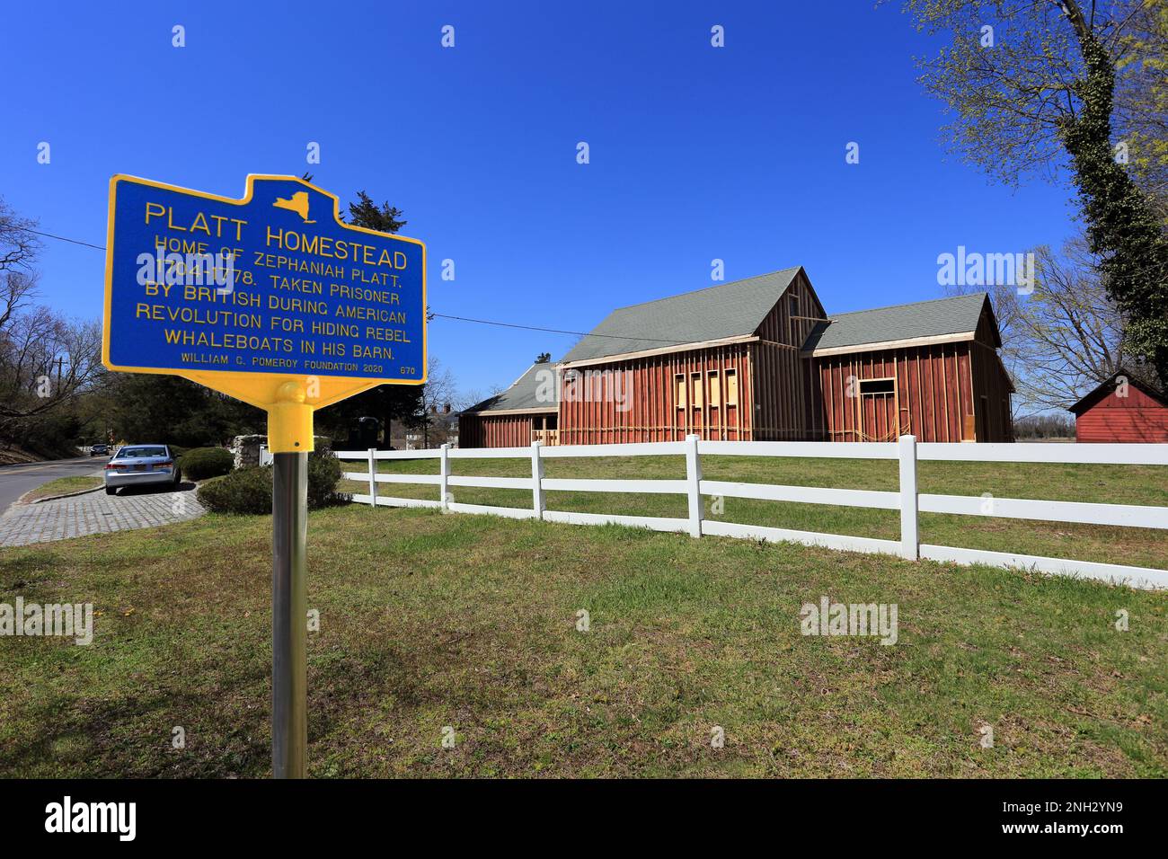 Historic marker Long Island New York Stock Photo - Alamy