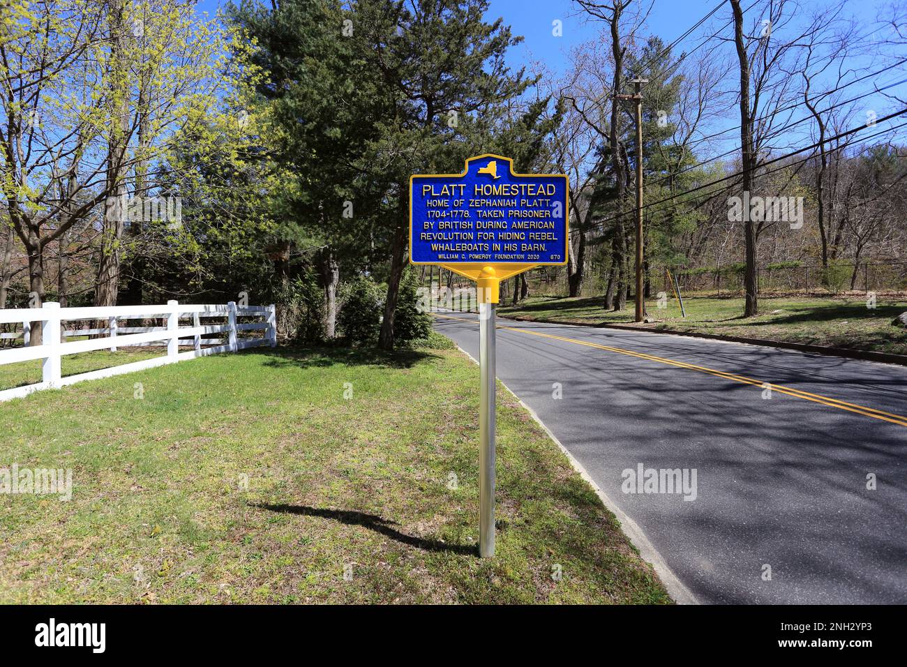 Historic marker Long Island New York Stock Photo - Alamy