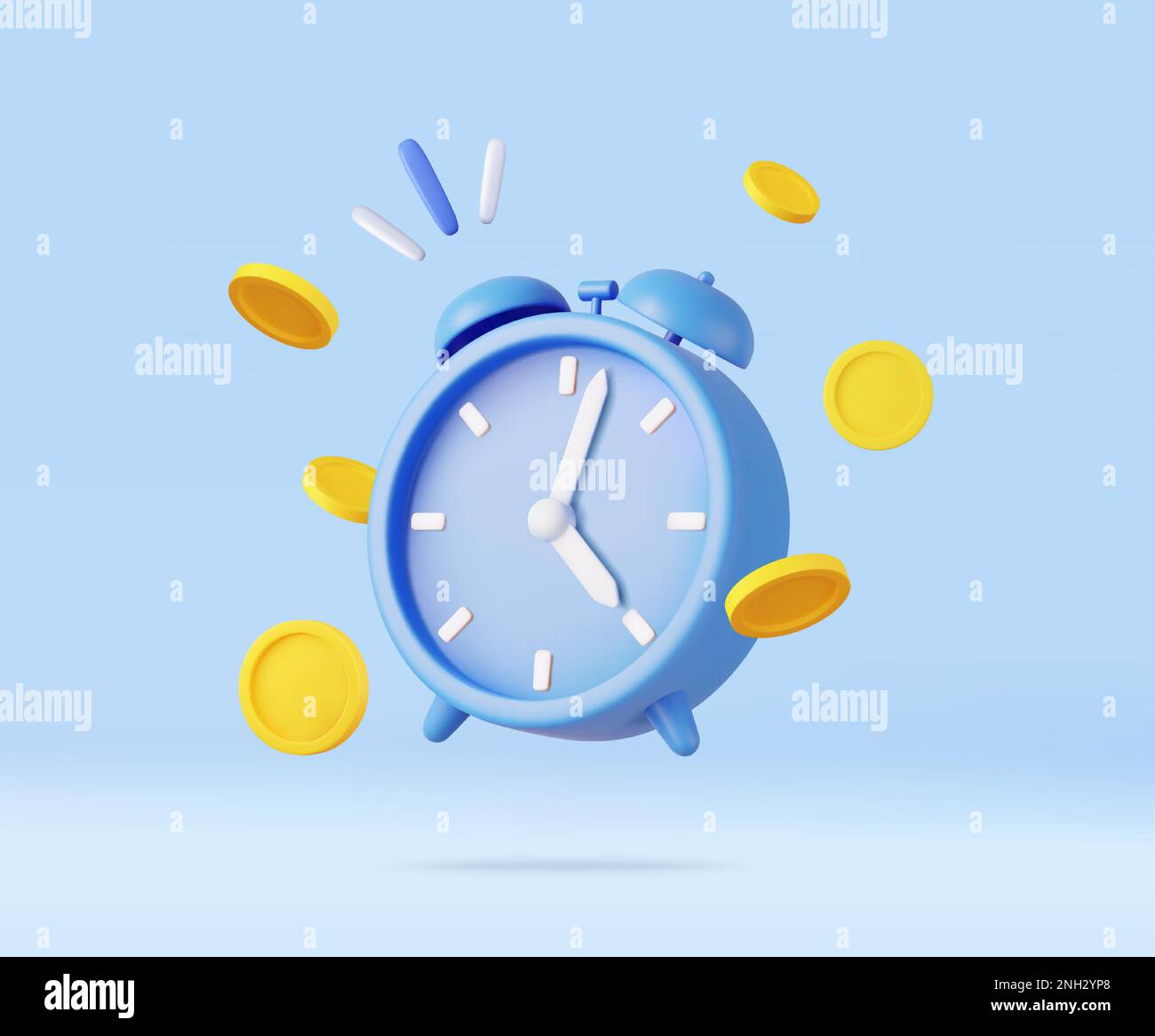 3D Alarm Clock and Coins Stock Vector Image & Art - Alamy
