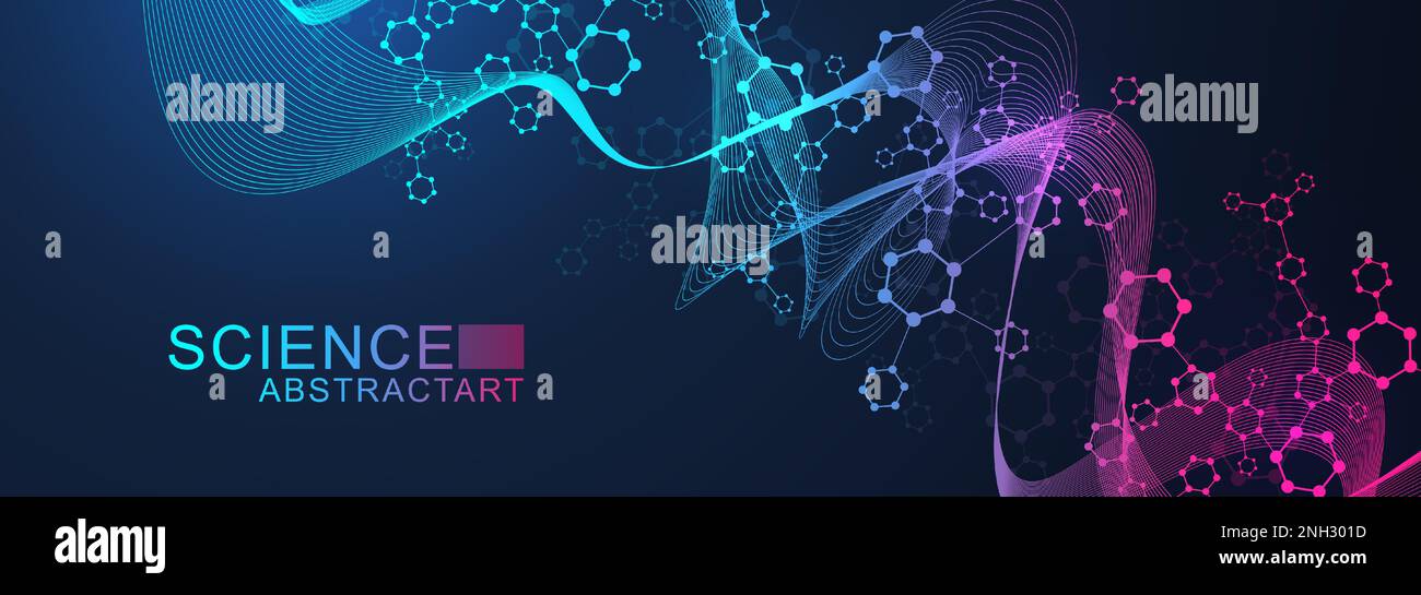 Modern abstract molecules structure for science or medical background ...