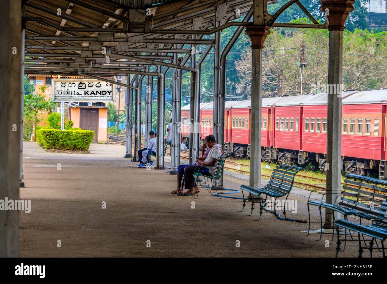 Sri Lanka, Kandy train station on The Kandy to Ella railway through the ...