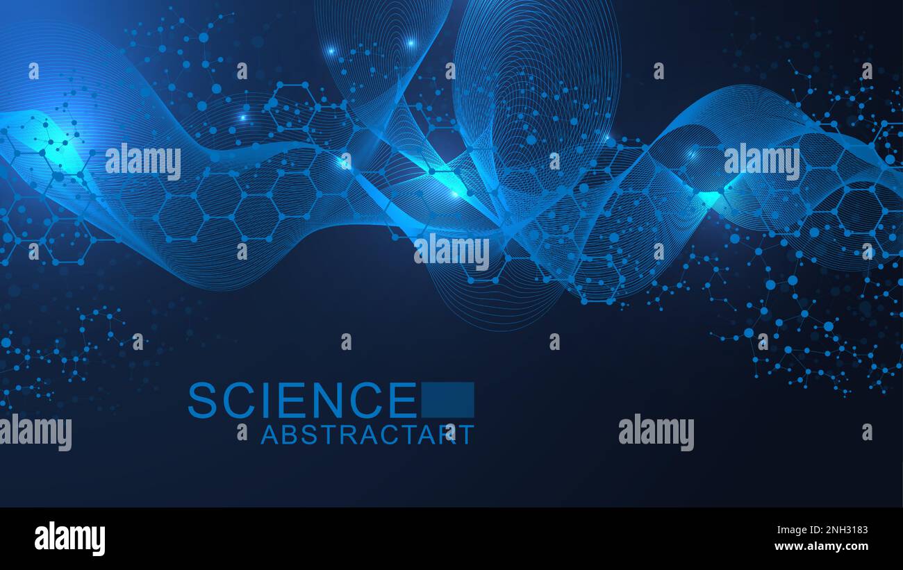 Modern Abstract Molecules Structure For Science Or Medical Background