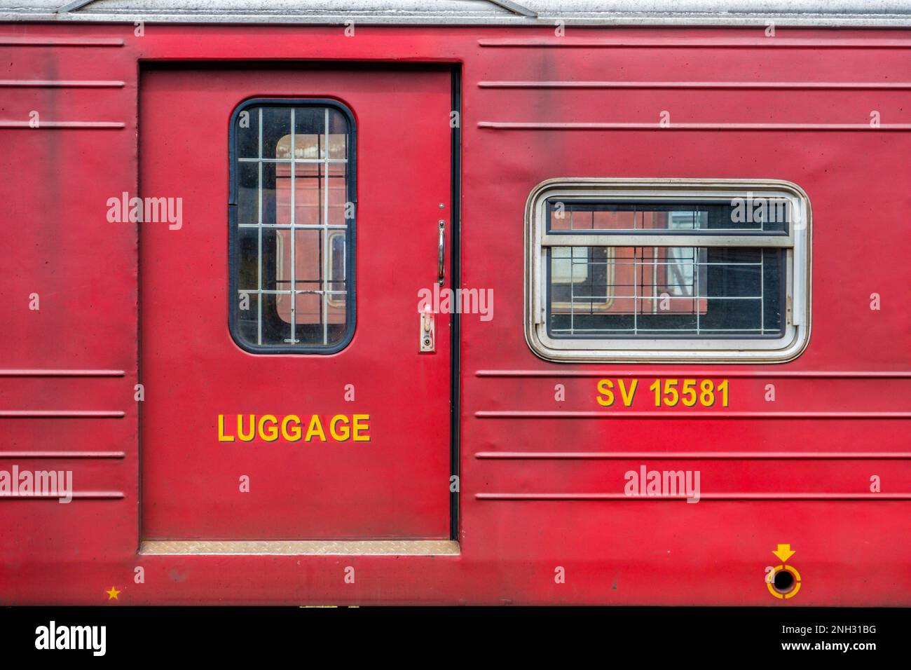 Sri Lanka, Luggage van on a train on The Kandy to Ella railway through ...