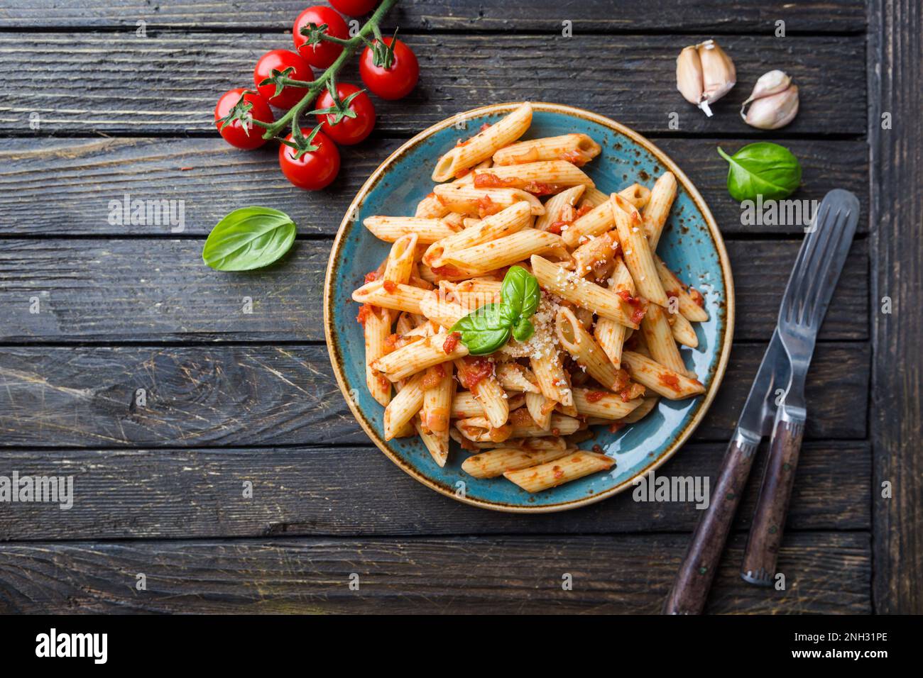 Penne pasta in tomato sauce Stock Photo - Alamy