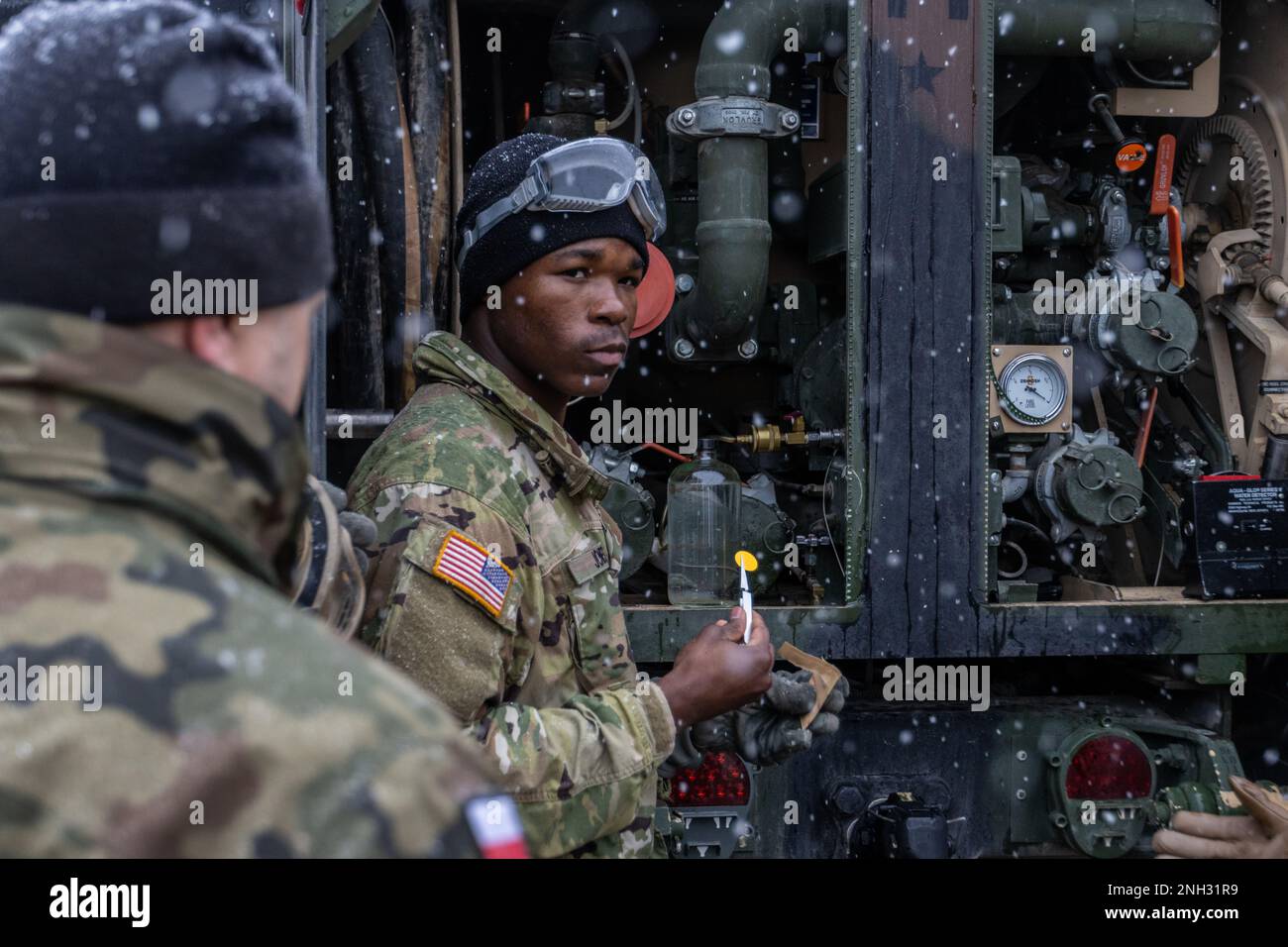 U.S. Army Spc. Keyshaun Jones, a petroleum supply specialist, assigned ...