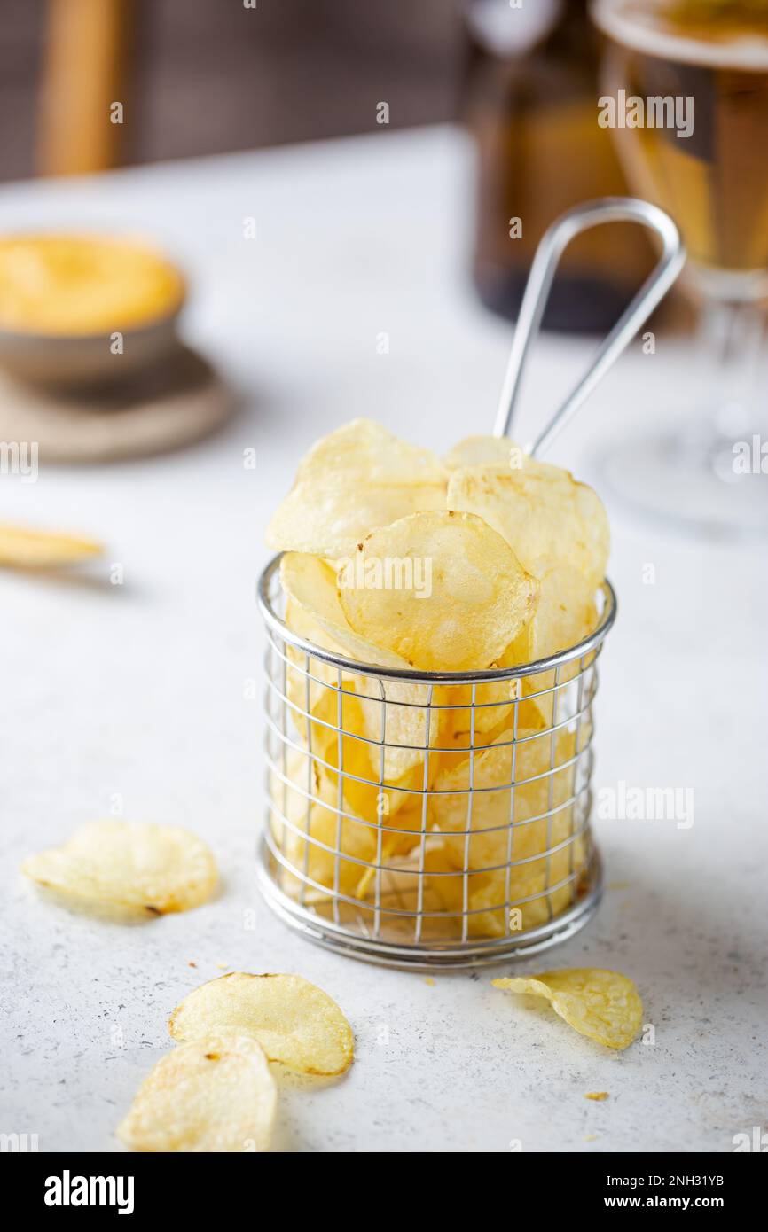 Crunchy delicious potato chips Stock Photo - Alamy
