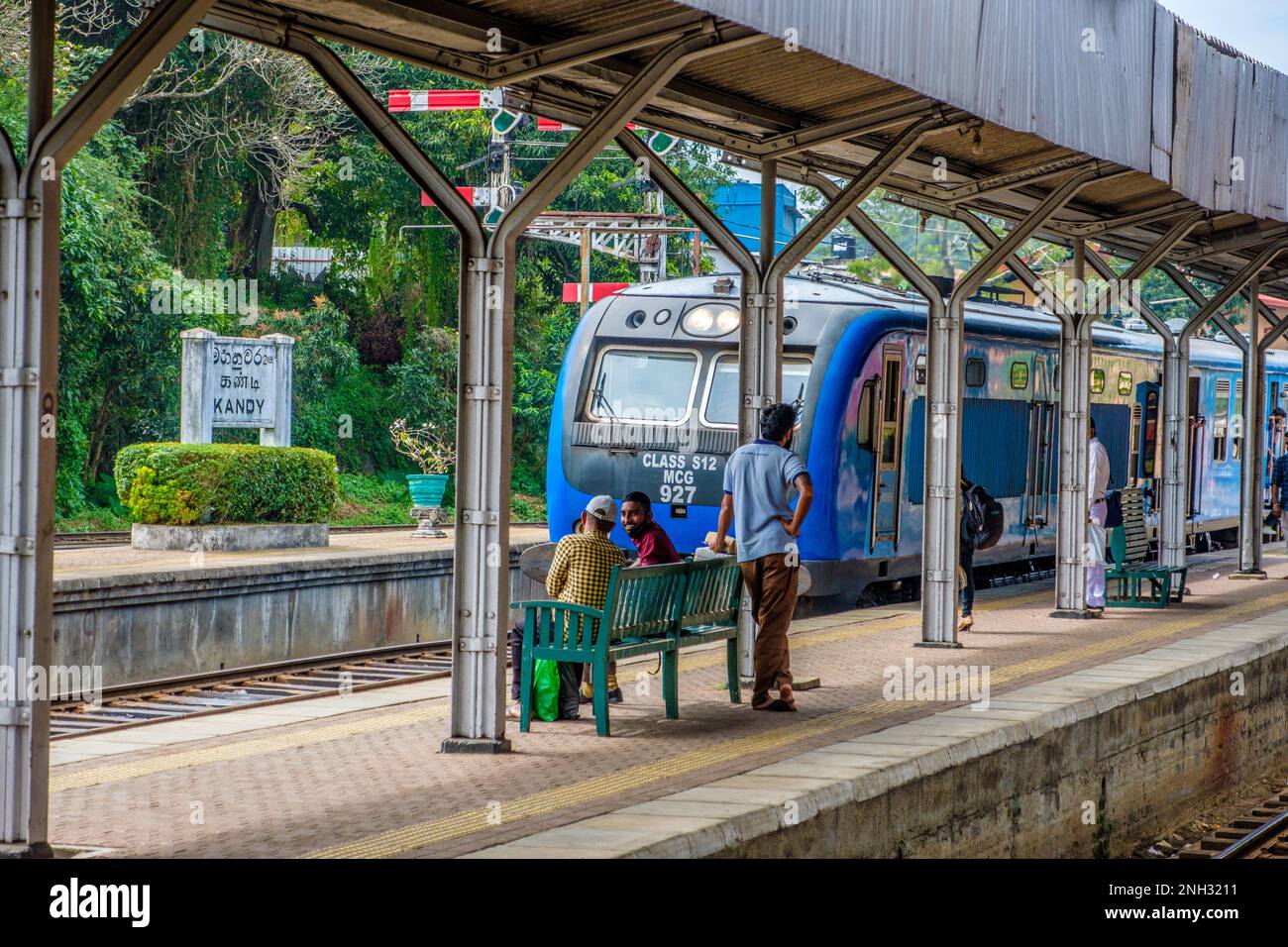 Sri Lanka, Kandy train station on The Kandy to Ella railway through the ...