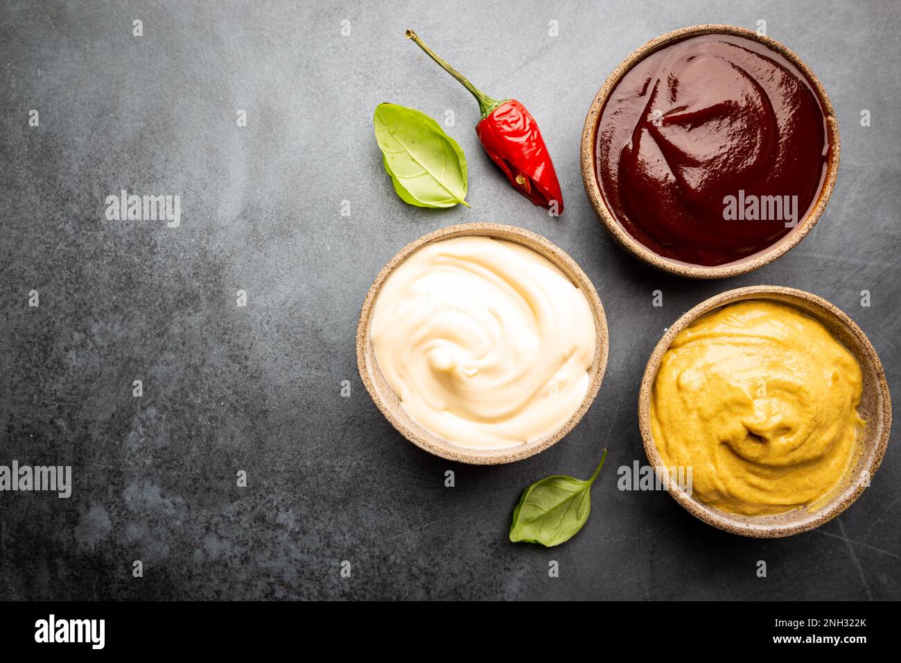 Classic set of sauces Stock Photo - Alamy