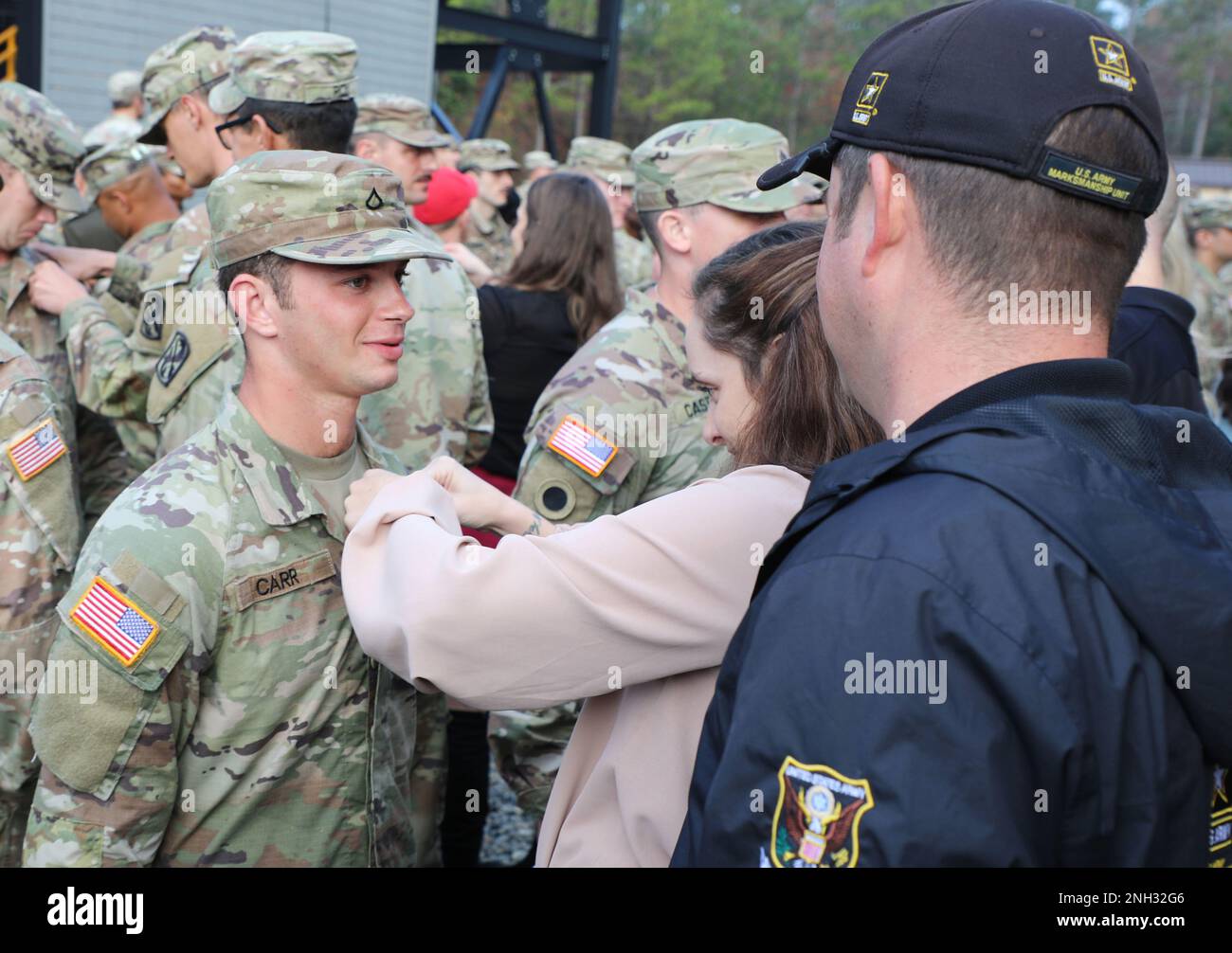 Pvt. 1st Class Dustin H. Carr, a member of U.S. Army Marksmanship Unit's Service Rifle Team ...