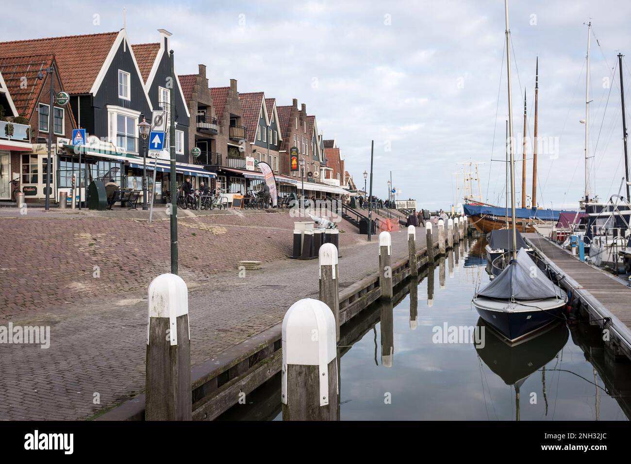 A view along the waterfront promenade in the winter, in the town of ...
