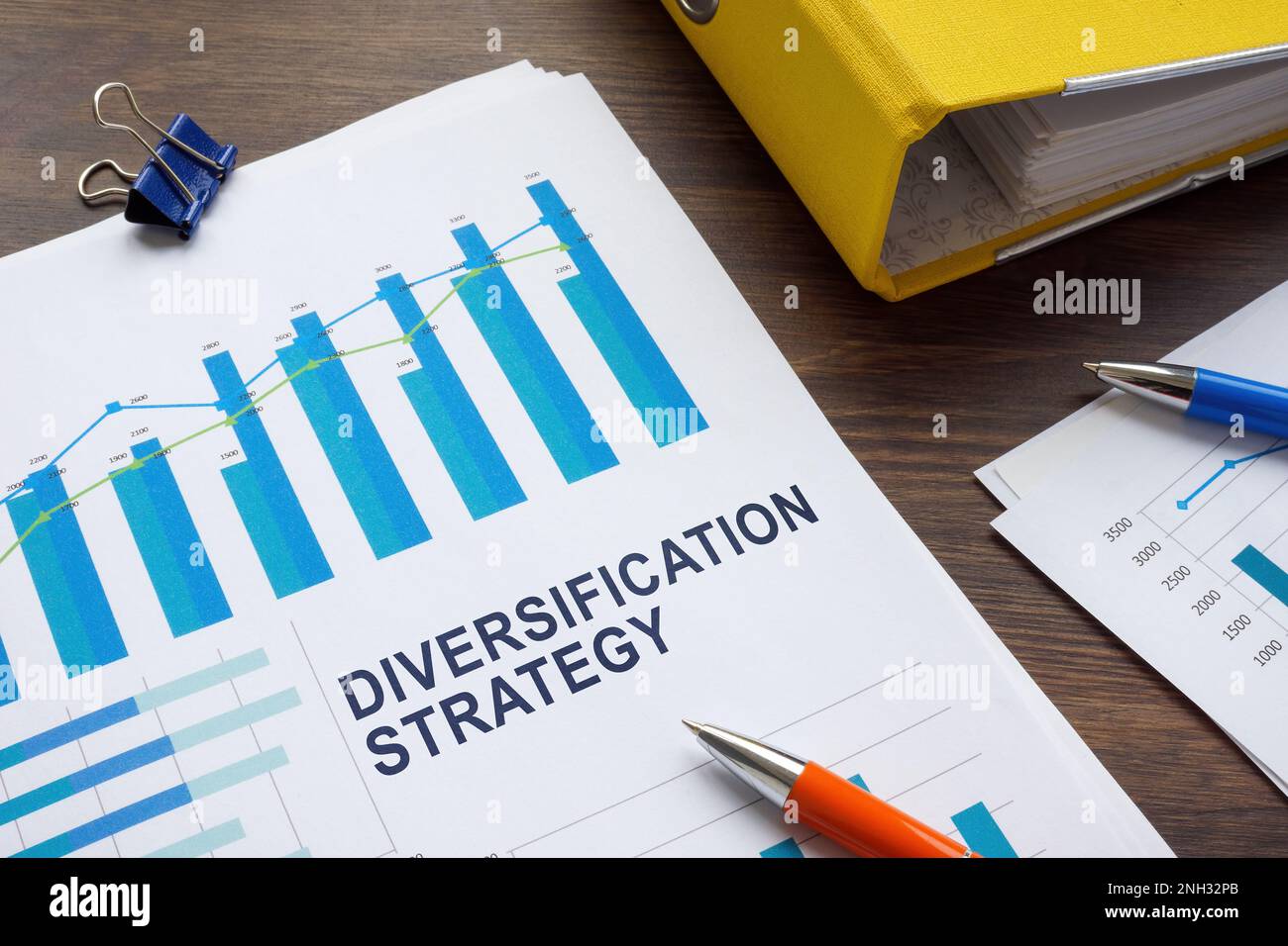 Papers with diversification strategy and charts about investments Stock ...