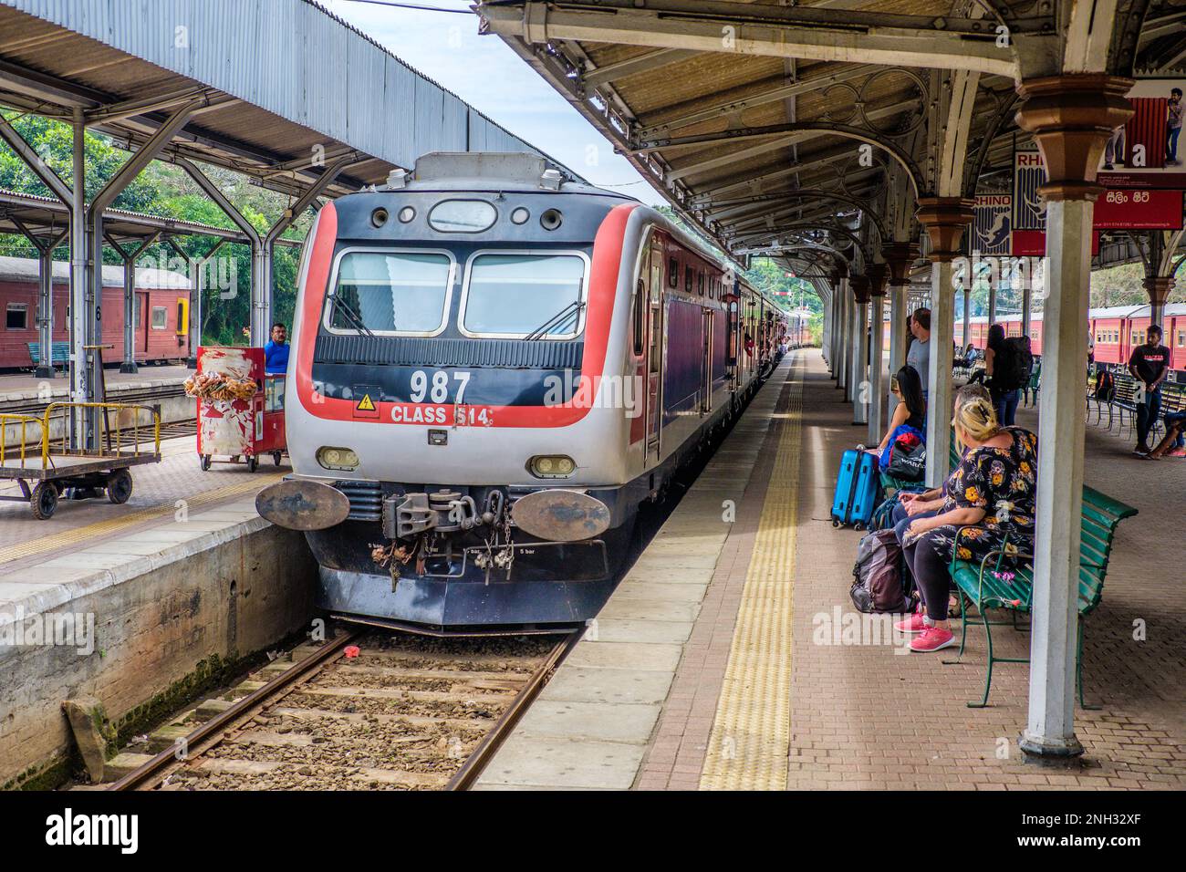 Sri Lanka, Kandy train station on The Kandy to Ella railway through the ...