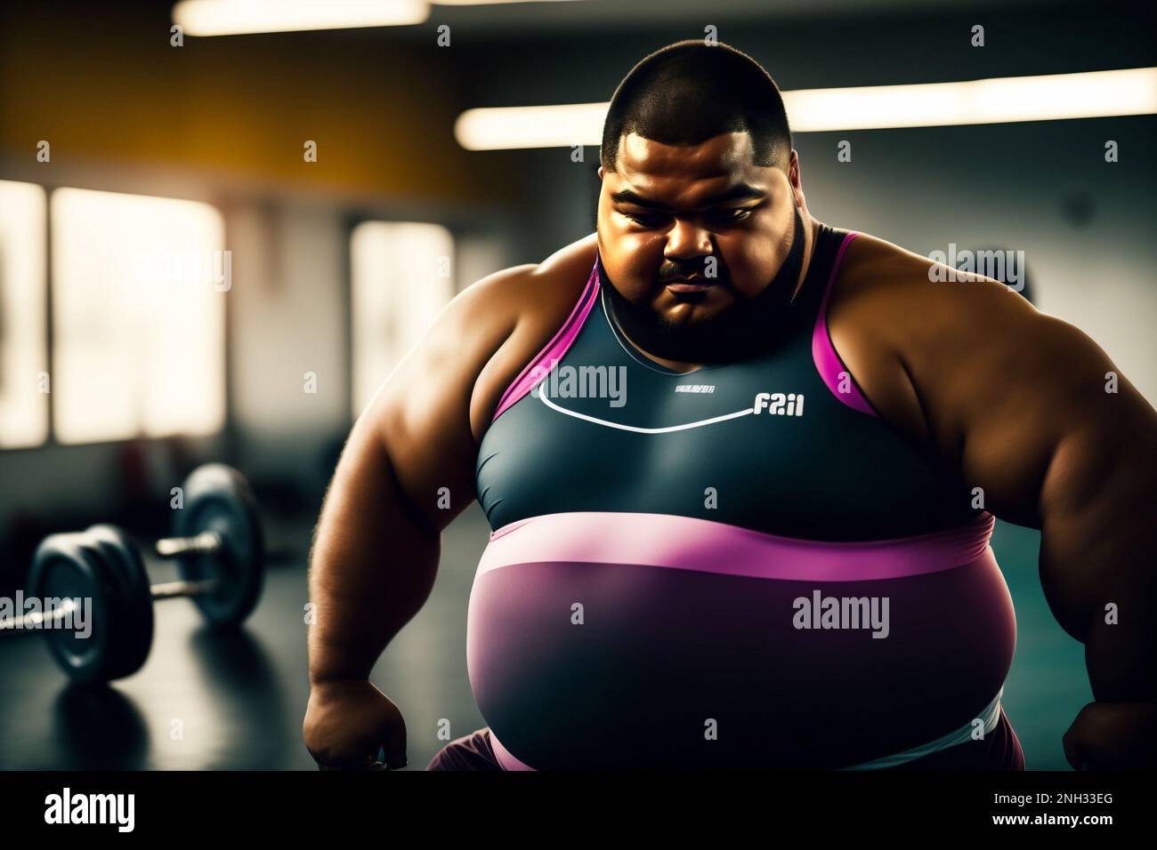 Fat guy in gym hi-res stock photography and images - Alamy