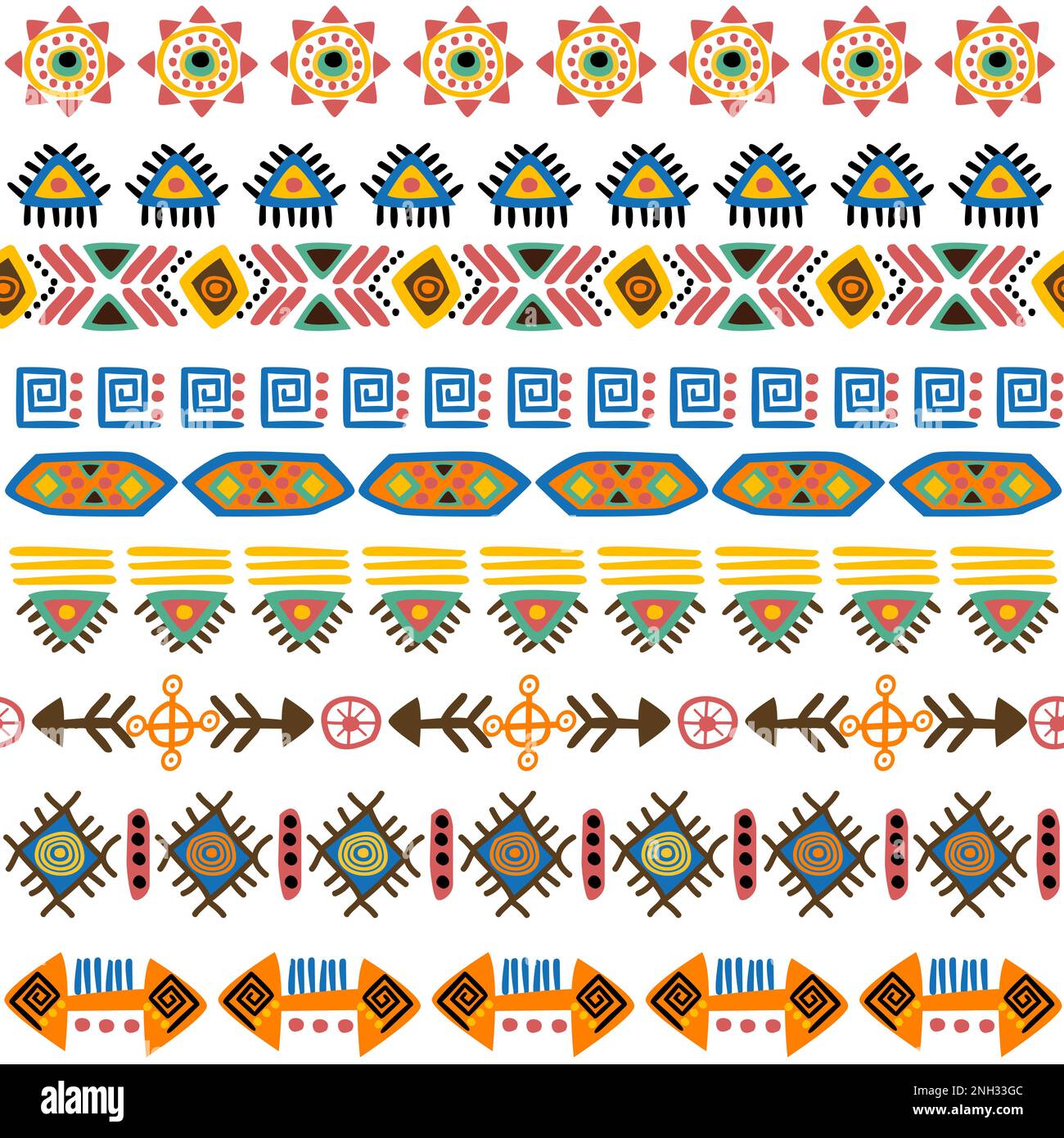 Seamless tribal motifs Cut Out Stock Images & Pictures - Alamy
