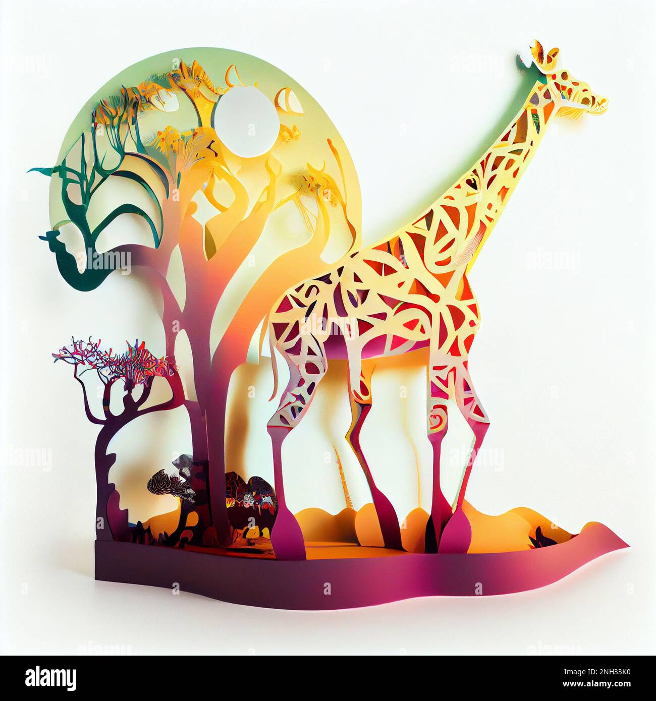 Cartoon giraffe illustration hi-res stock photography and images - Alamy