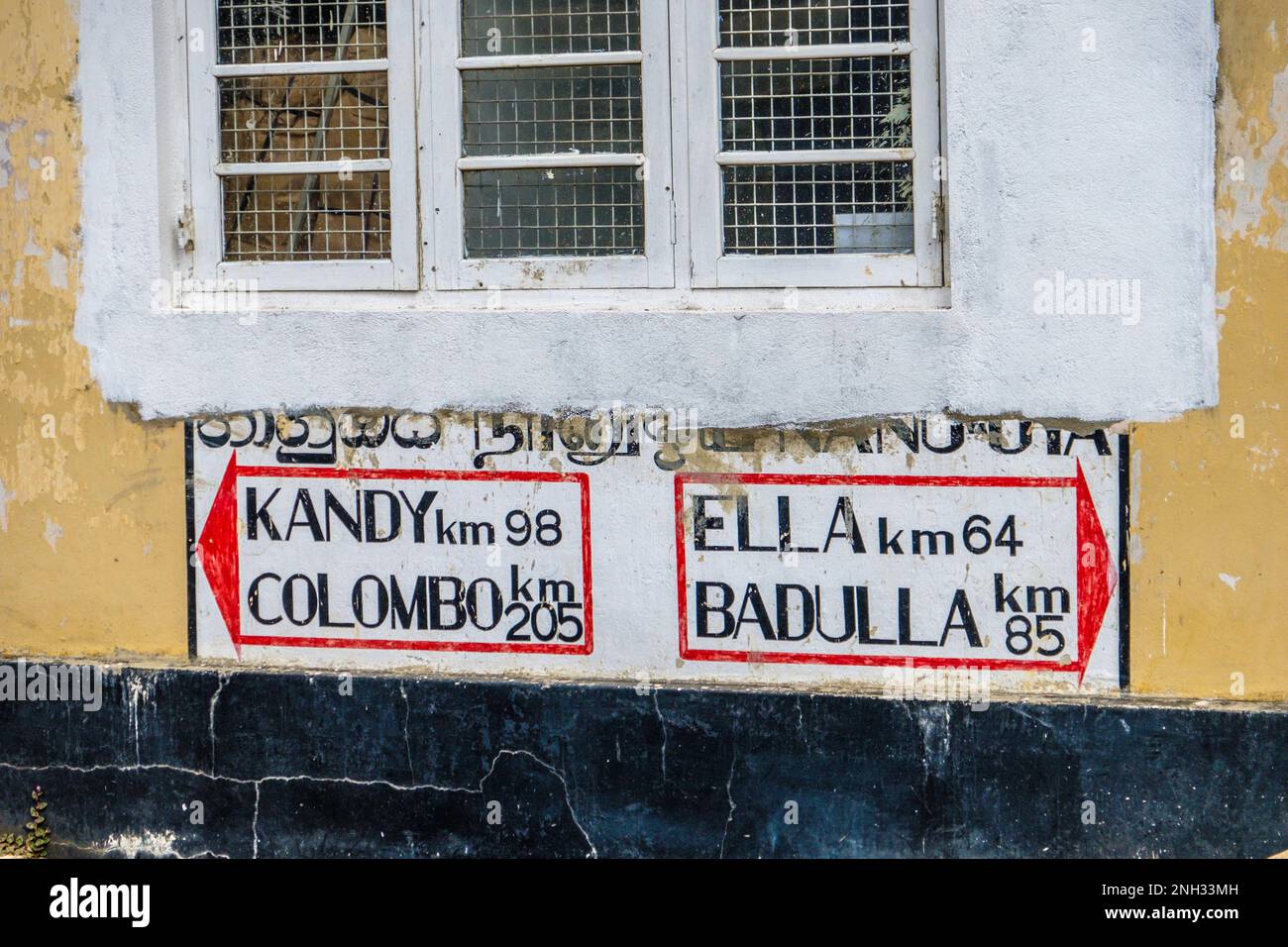 Sri Lanka, Distance sign on The Kandy to Ella railway through the Sri ...