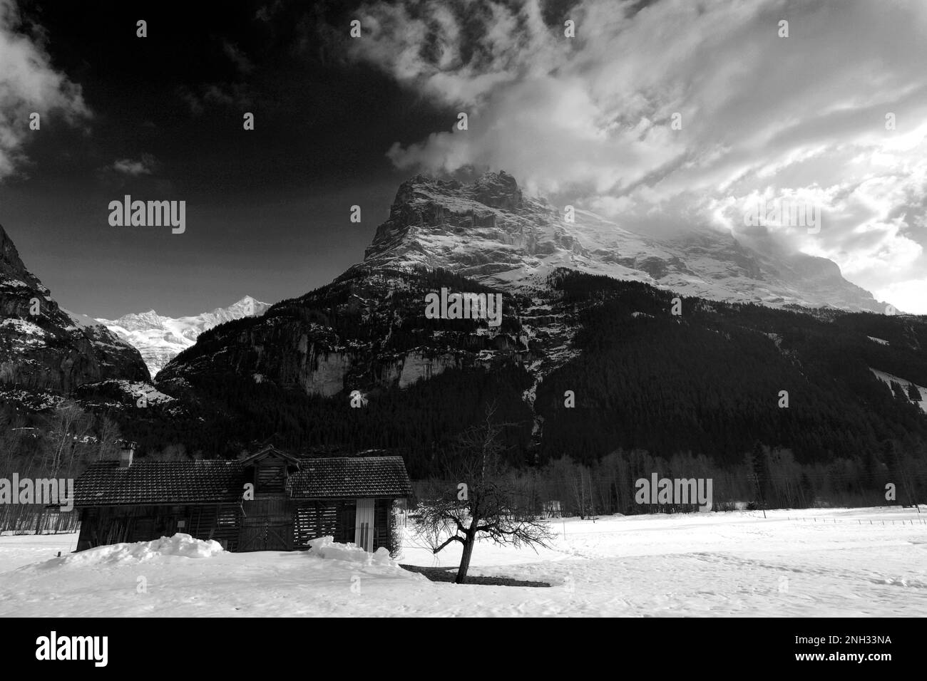 Snowscape view Black and White Stock Photos & Images - Alamy