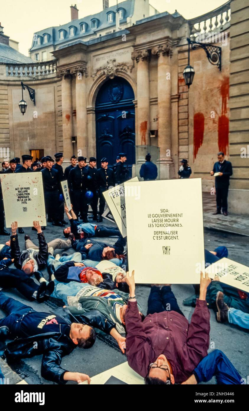 Paris, France, Group AIDS Activists, Being Arrested, Act Up Paris ...