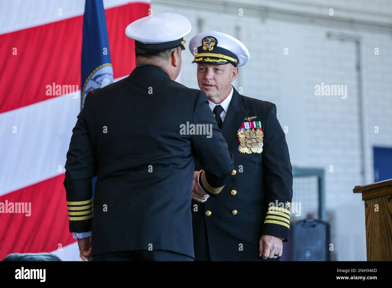 221208-N-YF131-1112 SAN DIEGO (Dec. 8, 2022) Capt. Chris Richard, right ...