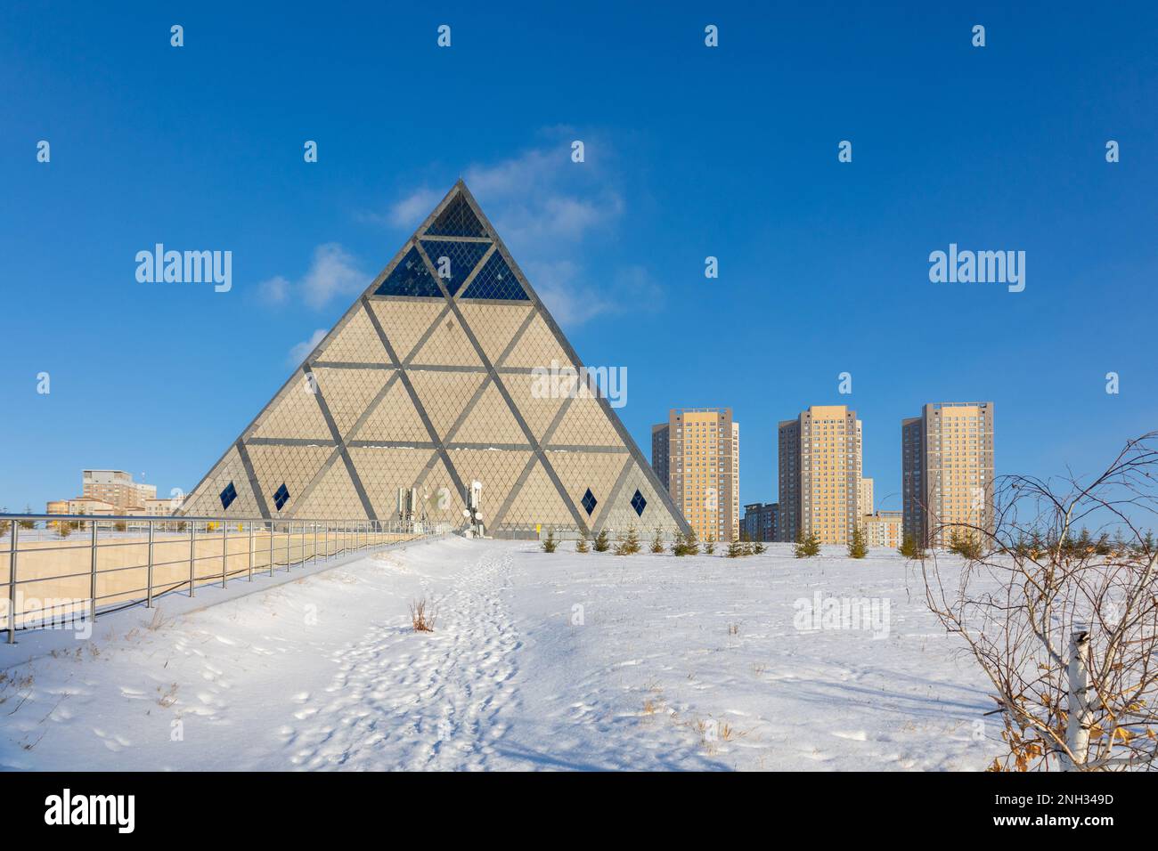 Palace of Peace and Accord. Modern architectural urbanistic city Astana ...