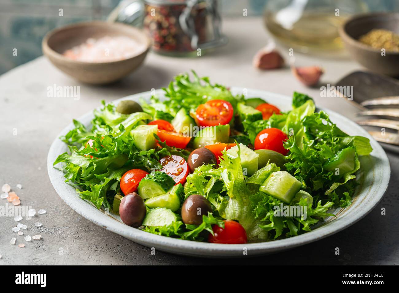 Classic vegetable salad Stock Photo - Alamy