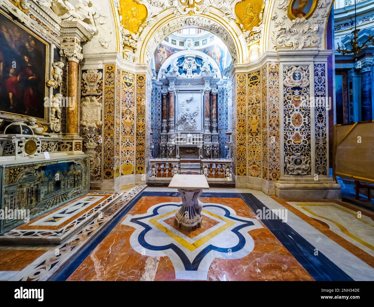 Chapel of San Luigi Gonzaga in the baroque style church of Jesus (chiesa del Gesu' ) called also ...