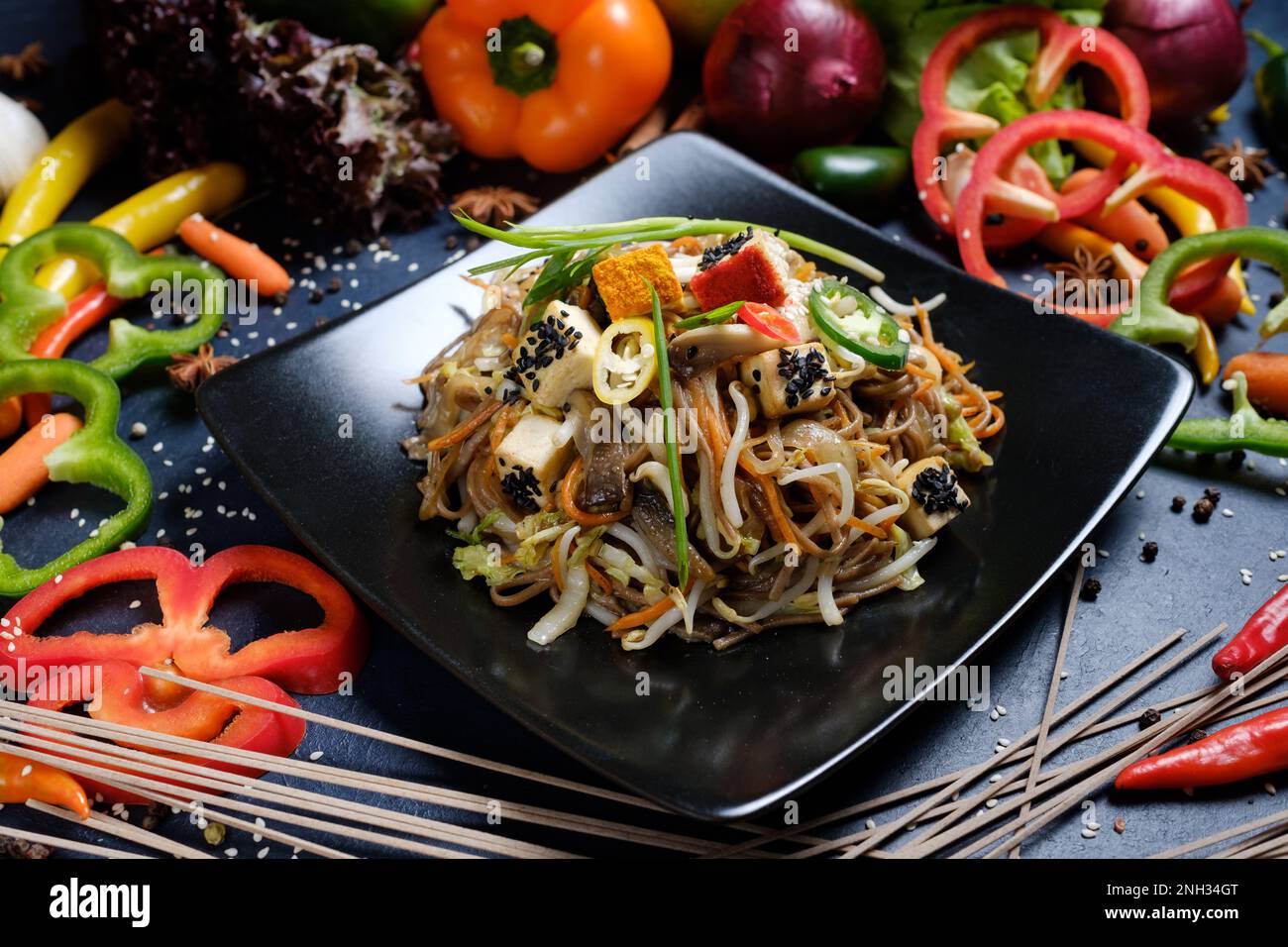 asian cuisine healthy diet balanced vegetable meal Stock Photo - Alamy