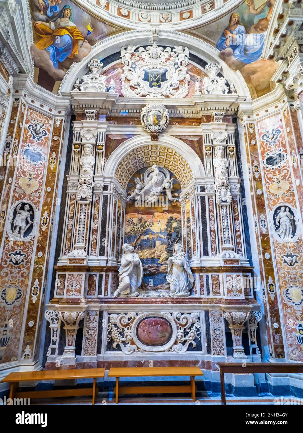 The transept in the baroque style church of Jesus (chiesa del Gesu' ) called also Casa Professa ...