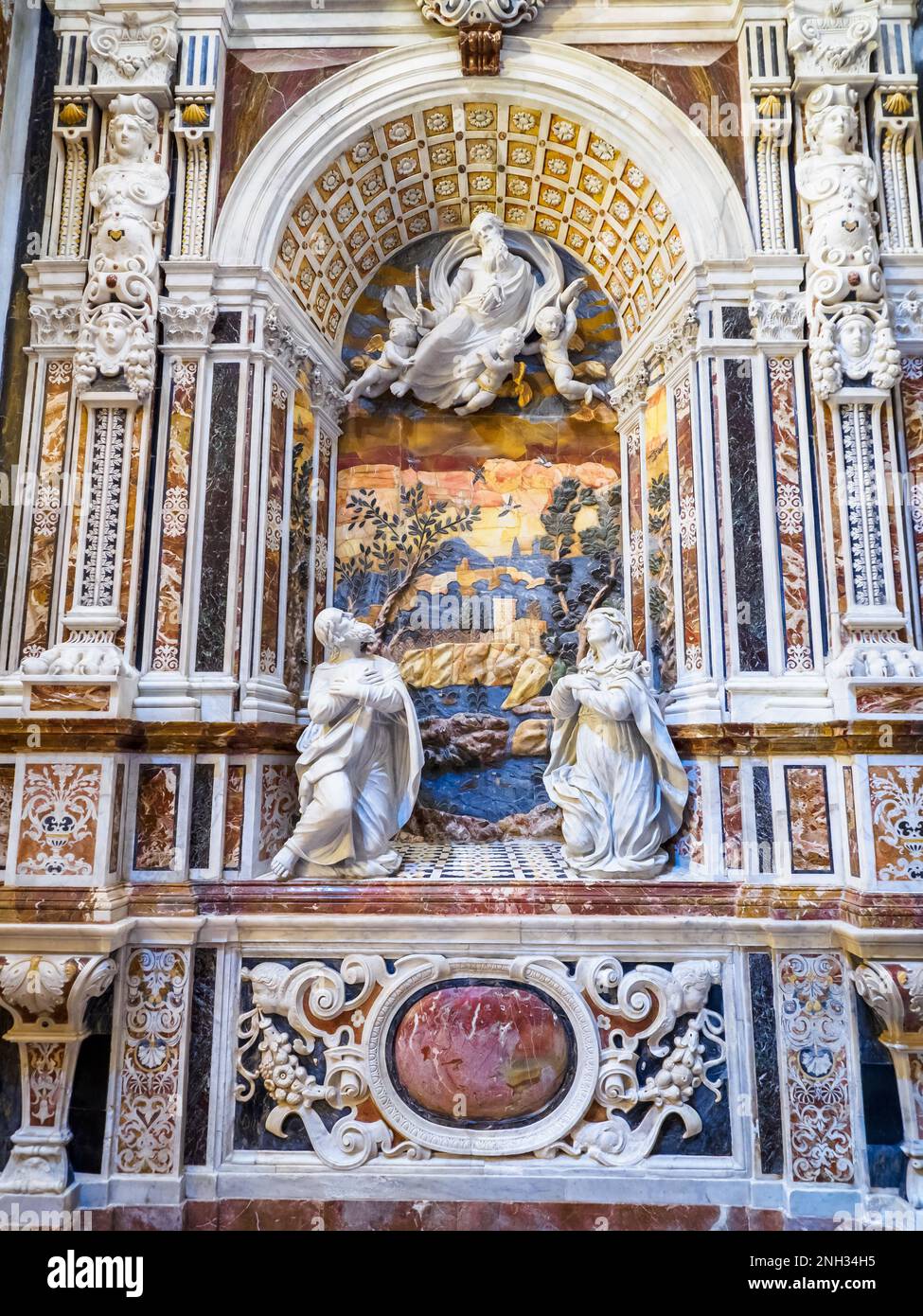 The transept in the baroque style church of Jesus (chiesa del Gesu' ) called also Casa Professa ...