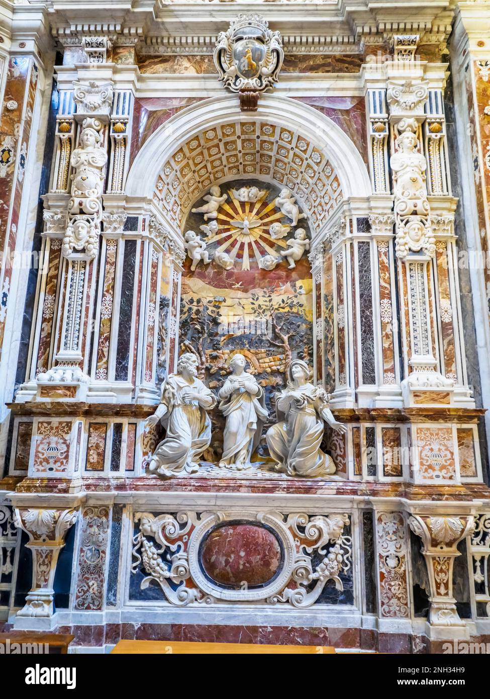 The transept in the baroque style church of Jesus (chiesa del Gesu ...