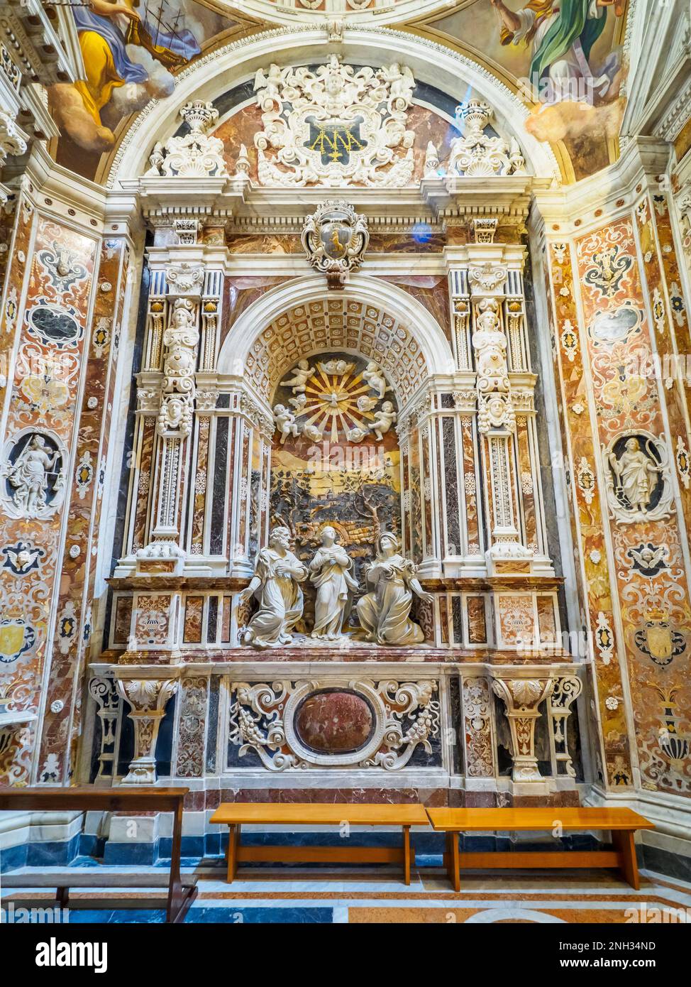 The transept in the baroque style church of Jesus (chiesa del Gesu' ) called also Casa Professa ...