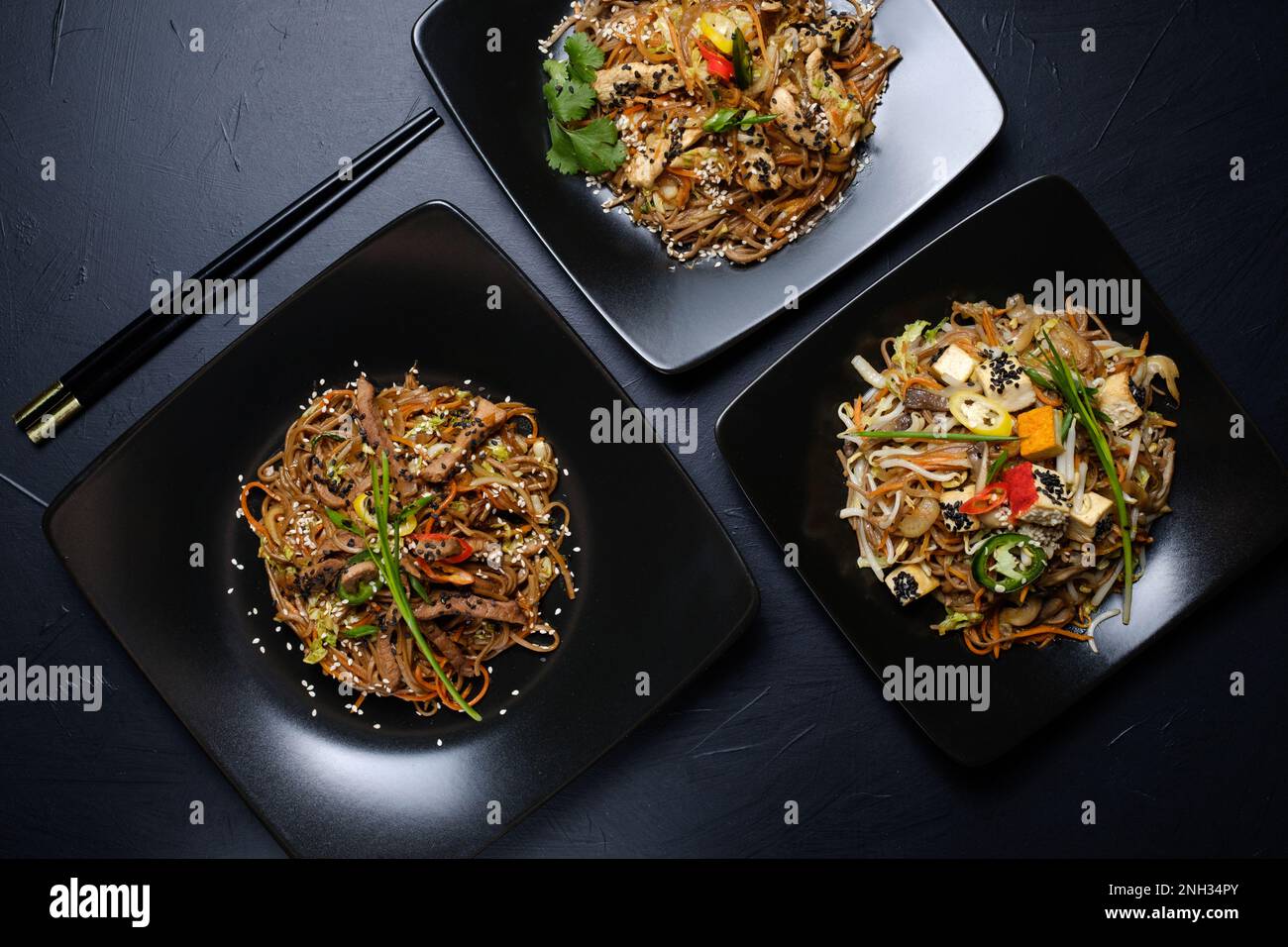 asian restaurant food menu meals assortment Stock Photo - Alamy