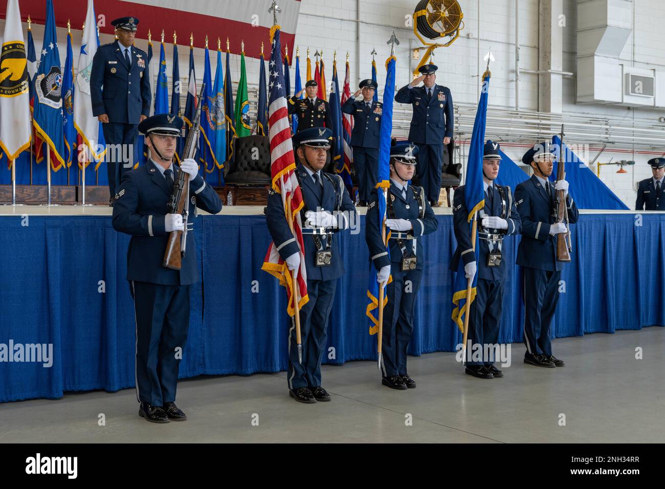 Hurlburt Field Honor Guard present the colors during the Air Force ...