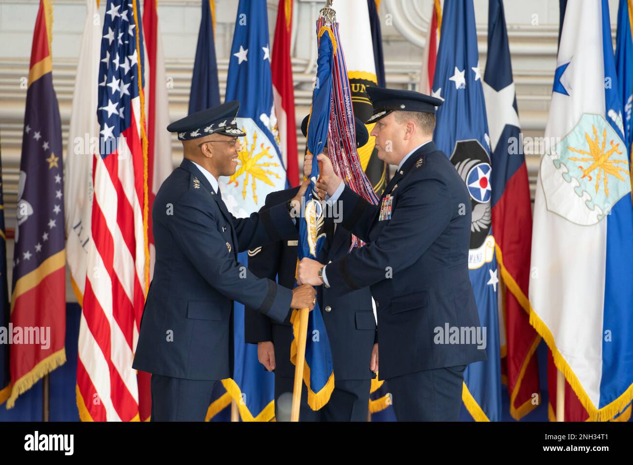 U.S. Air Force Gen. CQ Brown, U.S. Air Force Chief of Staff, passes a ...