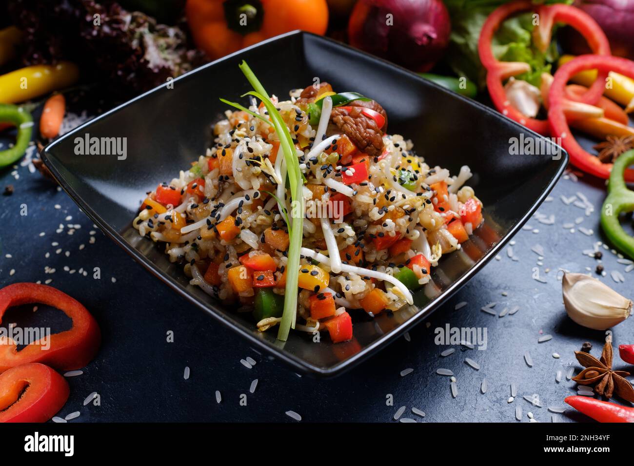 asian cuisine healthy diet balanced vegetable meal Stock Photo - Alamy