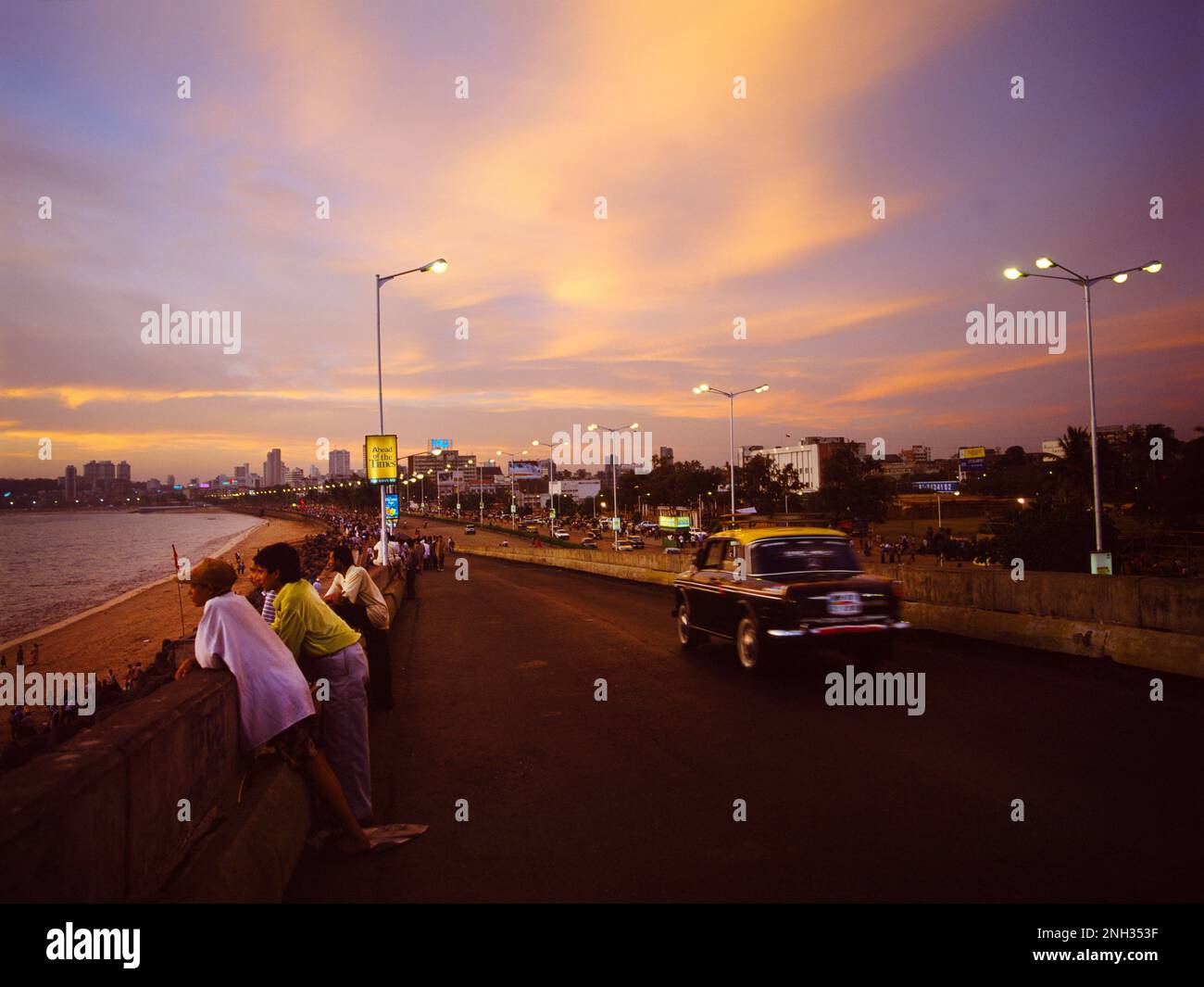 Mumbai (Formerly Bombay ) India Kolaba Area Waterfront Street Sunset ...