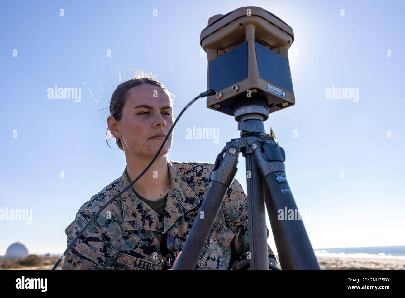 U.S. Marine Corps Lance Cpl. Nicole Leeds, an aviation meteorological ...