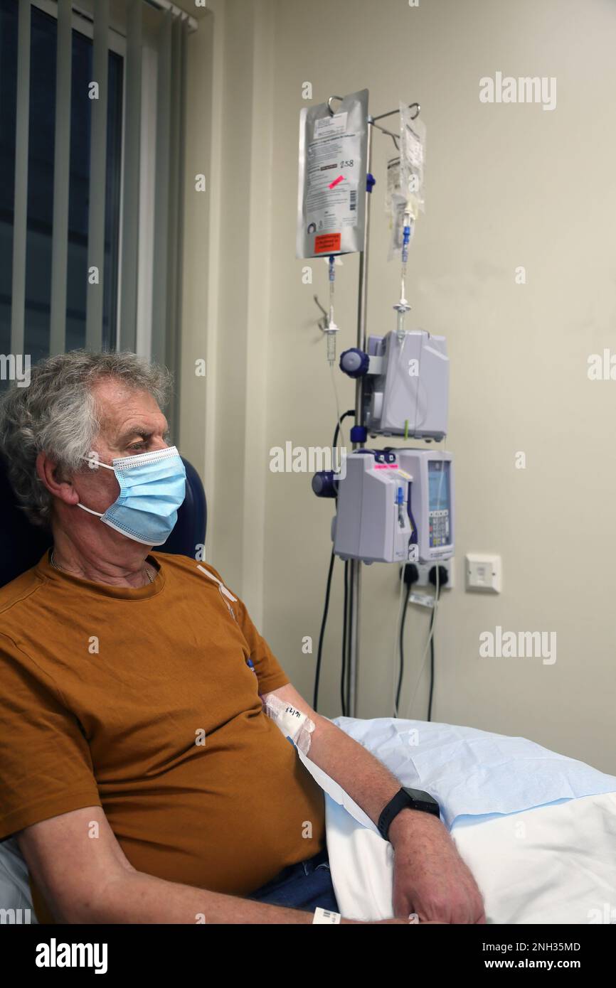 Cancer Patient having Chemotherapy Treatment with Intravenous Infusion ...