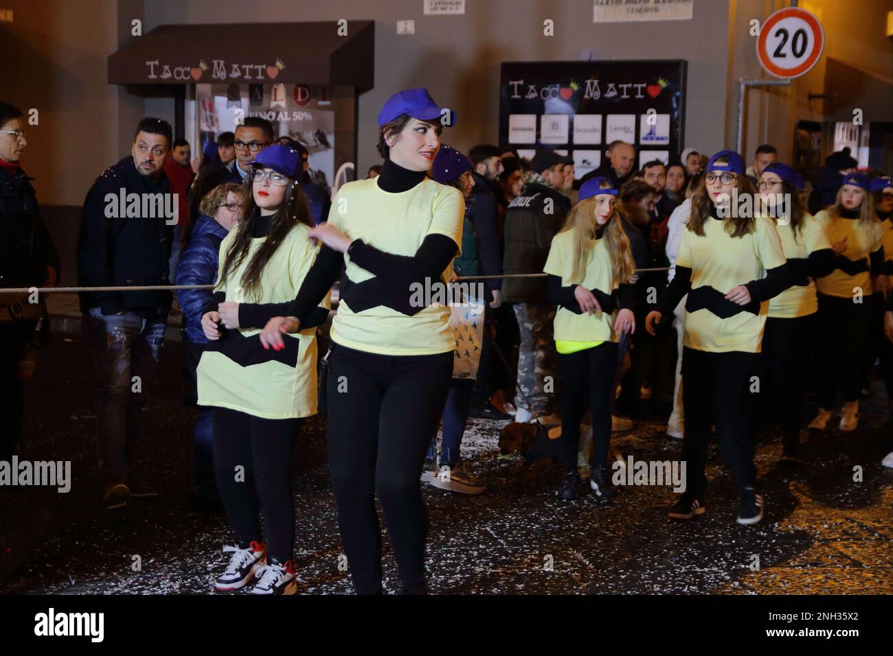 Pagani, Italy. 19th Feb, 2023. Carnival floats made of paper-mâché ...