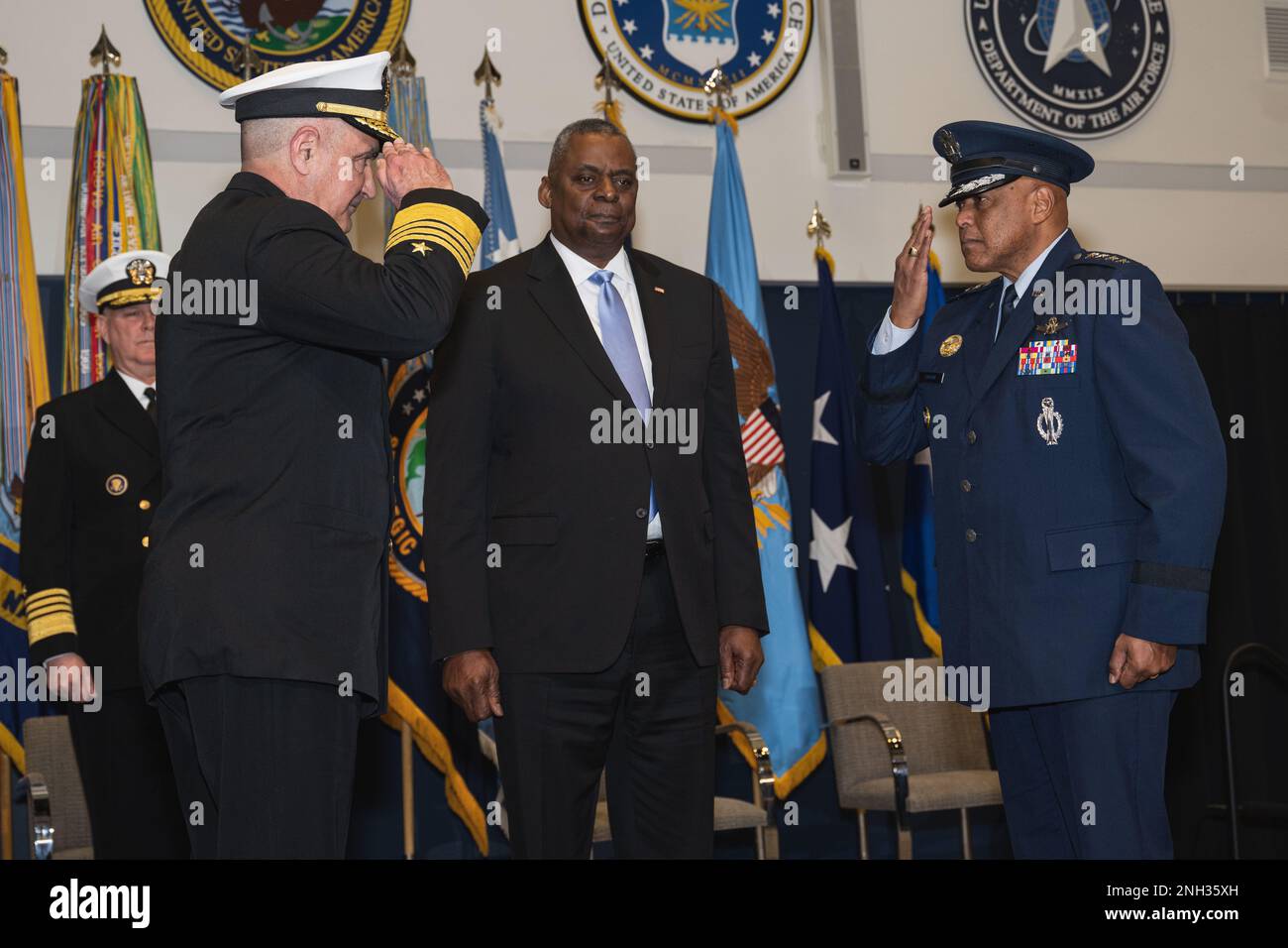 Outgoing U.S. Strategic Command Commander U.S. Navy Adm. Charles “Chas ...