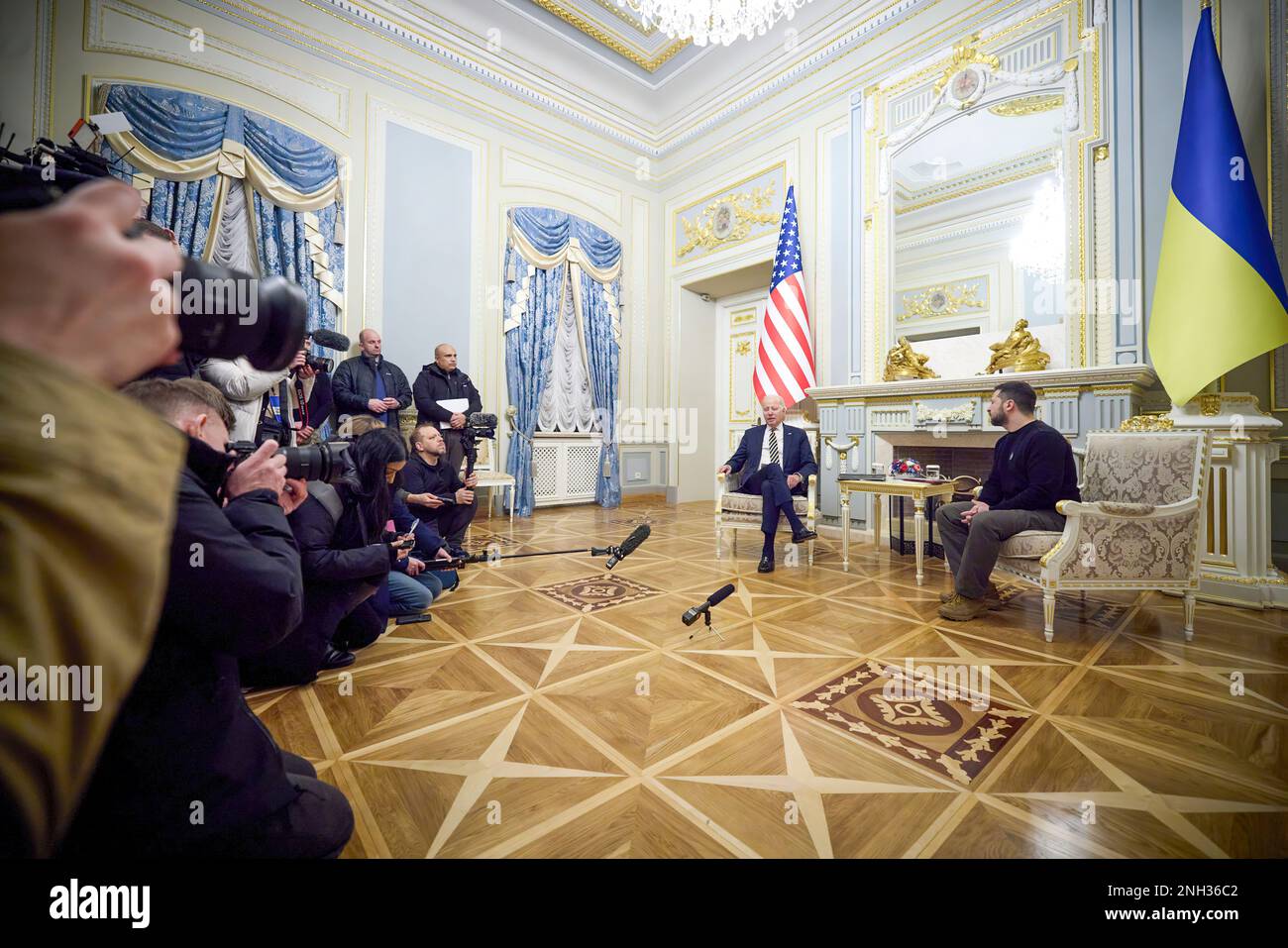 KYIV, UKRAINE - February 20, 2023 -U.S. President JOE BIDEN made a 10 hour long train ride from ...