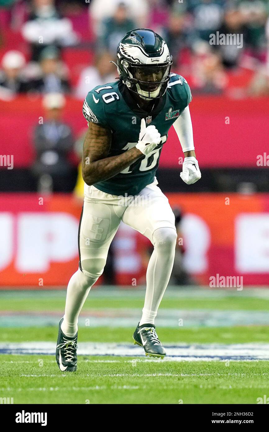 Philadelphia Eagles wide receiver Quez Watkins (16) runs a route against the Kansas City Chiefs ...