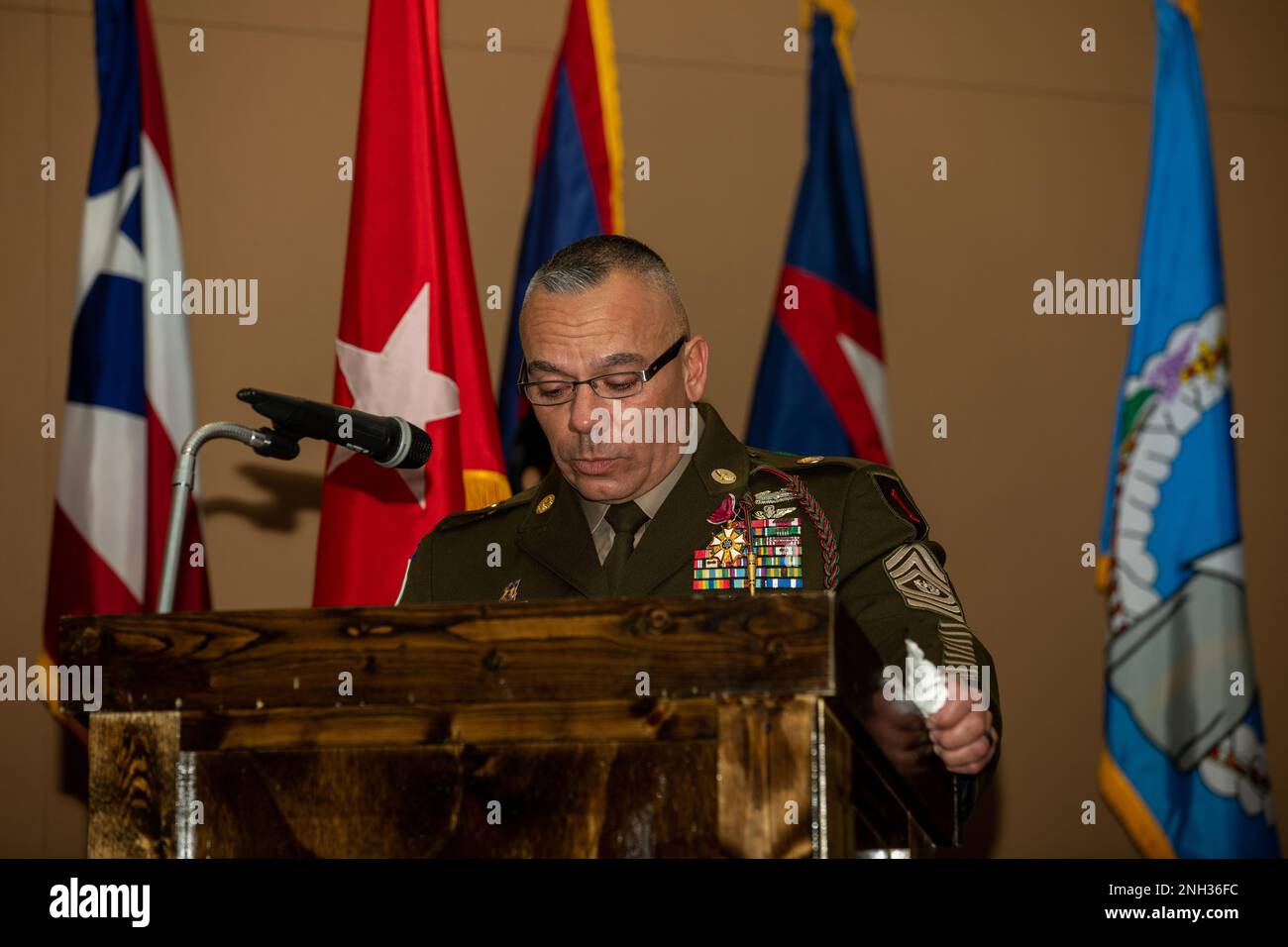 U.S. Army Command Sgt. Maj. Albert Serrano, the outgoing ready reserve ...