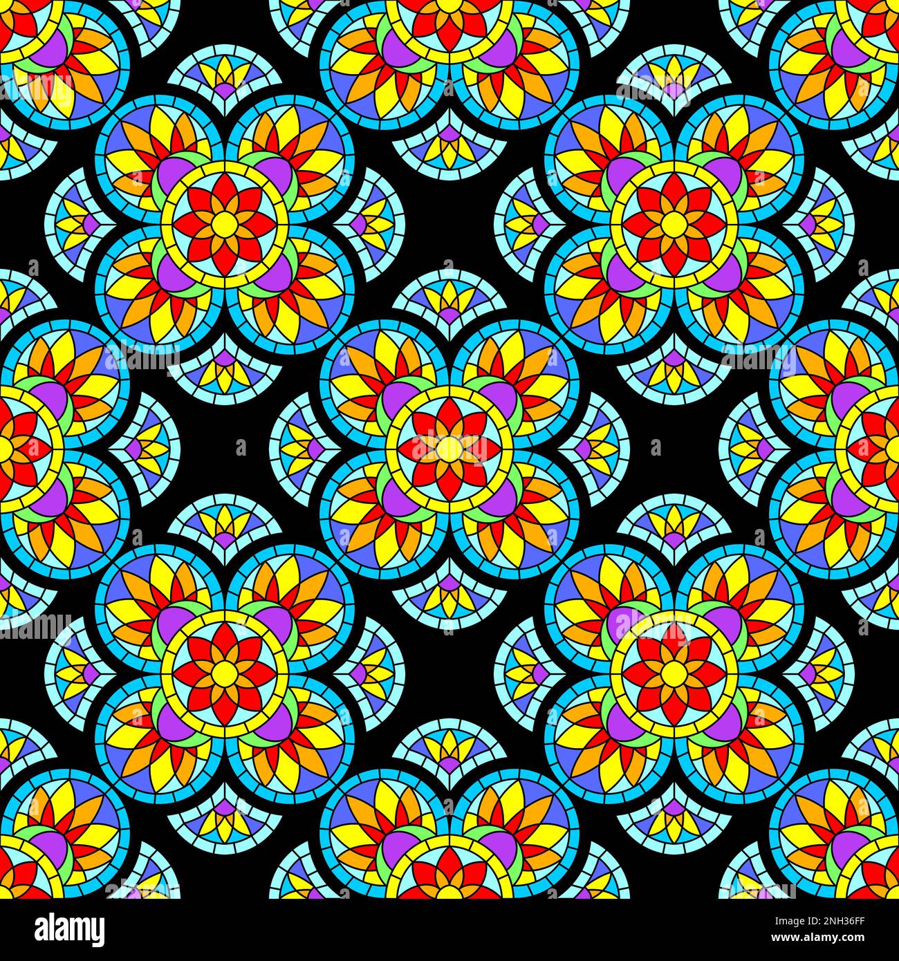 Seamless pattern with stained-glass window in gothic style. Medieval ...