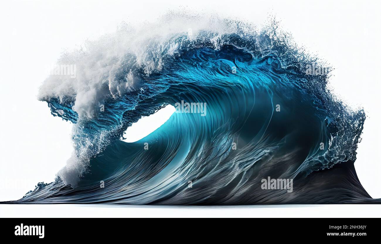 Wave tube of clear water isolated on white background Stock Photo - Alamy