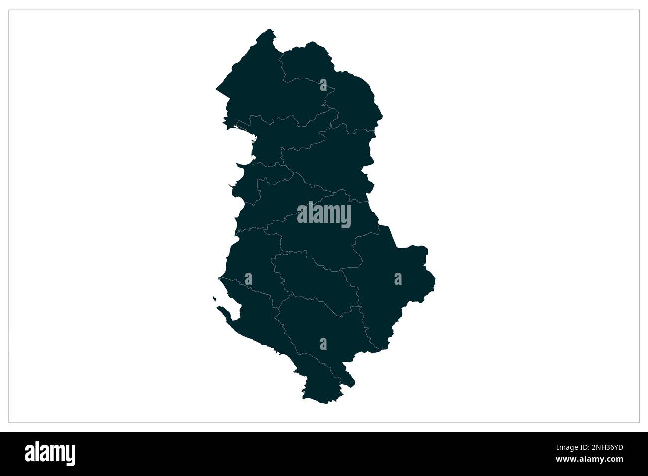 Albania State Map illustration on white background using blue color ...